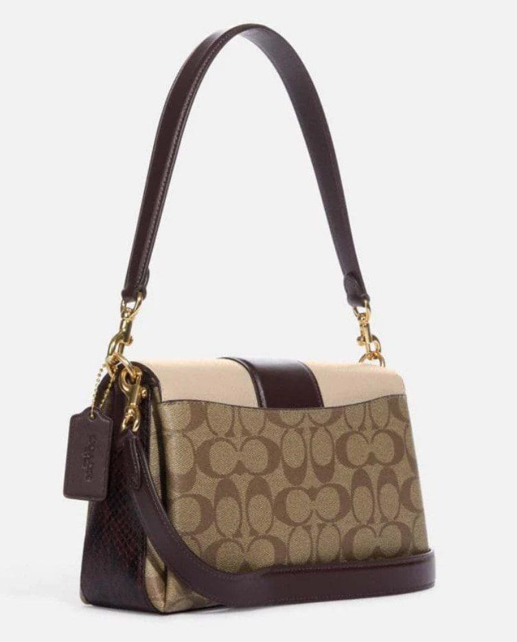 Coach Grace Shoulder Bag In Signature Canvas In Brown/Black Multi ...